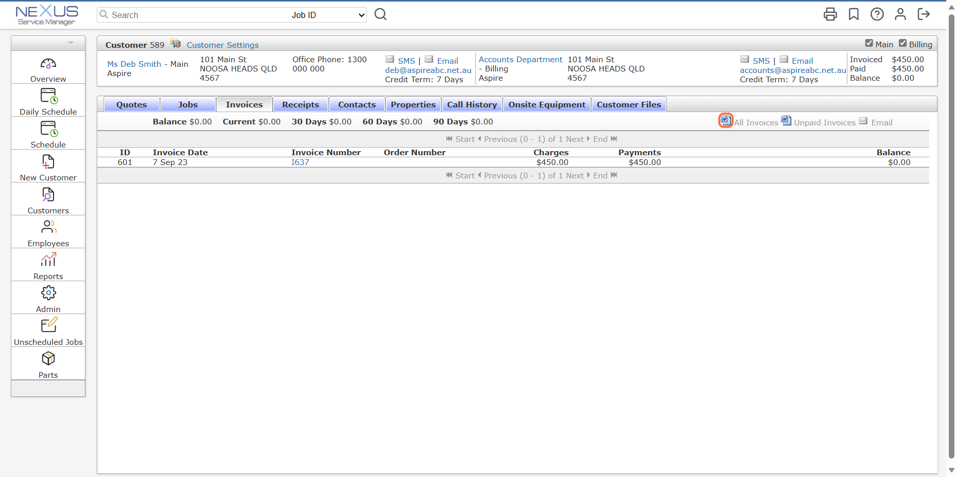 Nexus Service Manager Help Documentation - How to create a customer ...