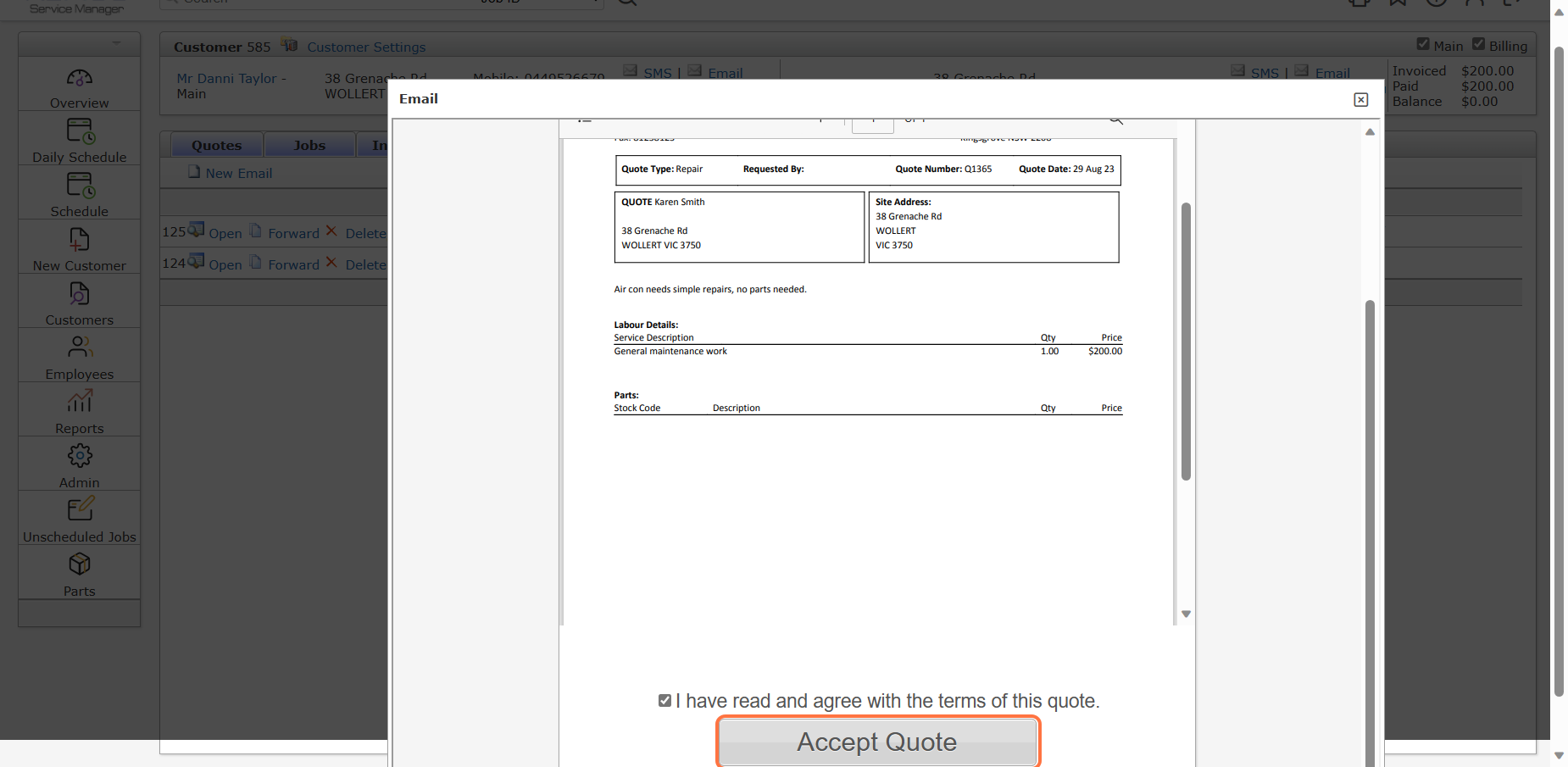 Create a new quote - Help Documentation
