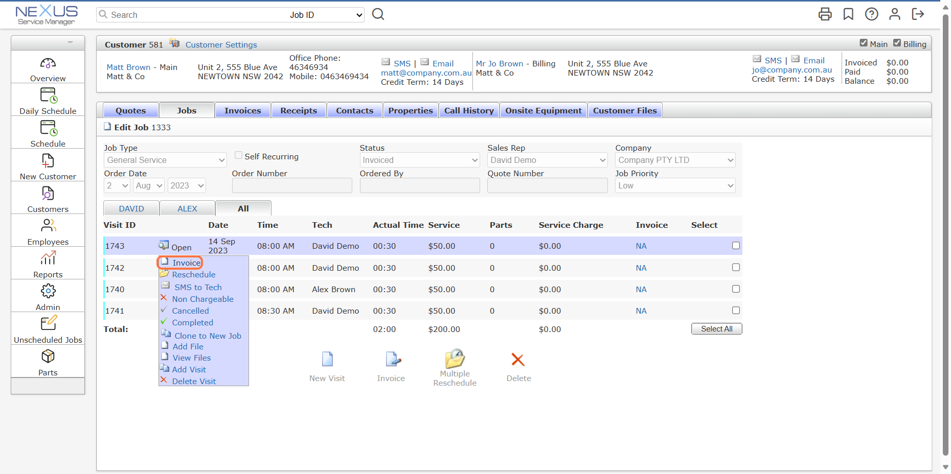 How to invoice multiple visits on one invoice - Help Documentation