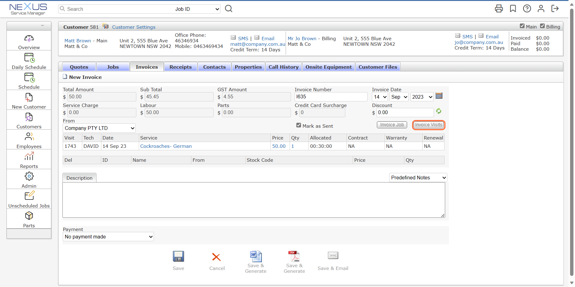 How to invoice multiple visits on one invoice - Help Documentation