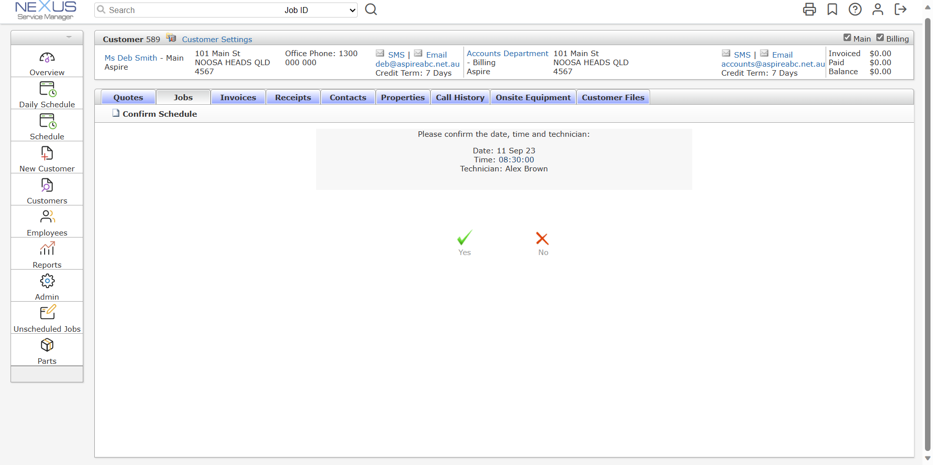 Nexus Service Manager Help Documentation - Create and schedule a new job