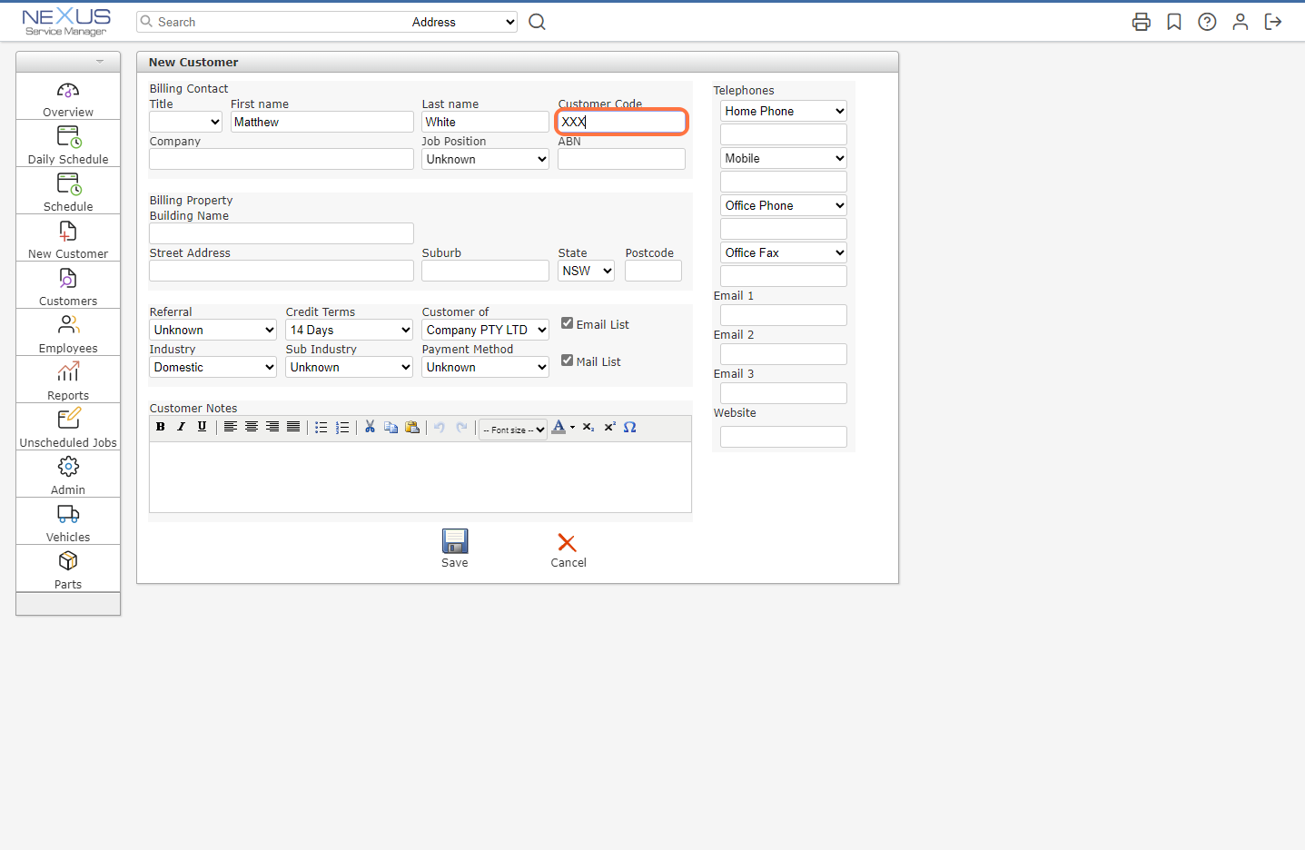 How to add a New Customer - Help Documentation
